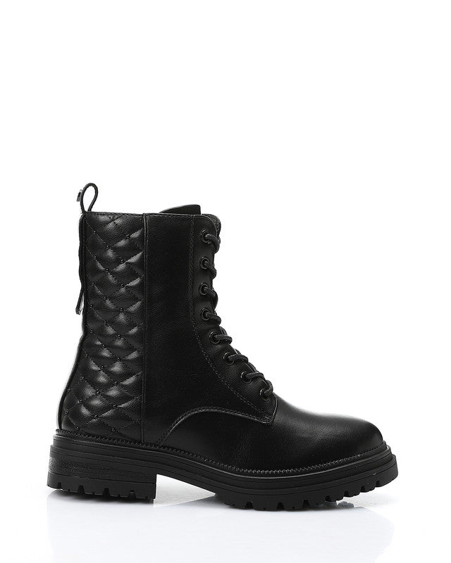 GPS-DVTX-017 Studded Combat Ankle Boots - BLACK / 36 - Dejavu