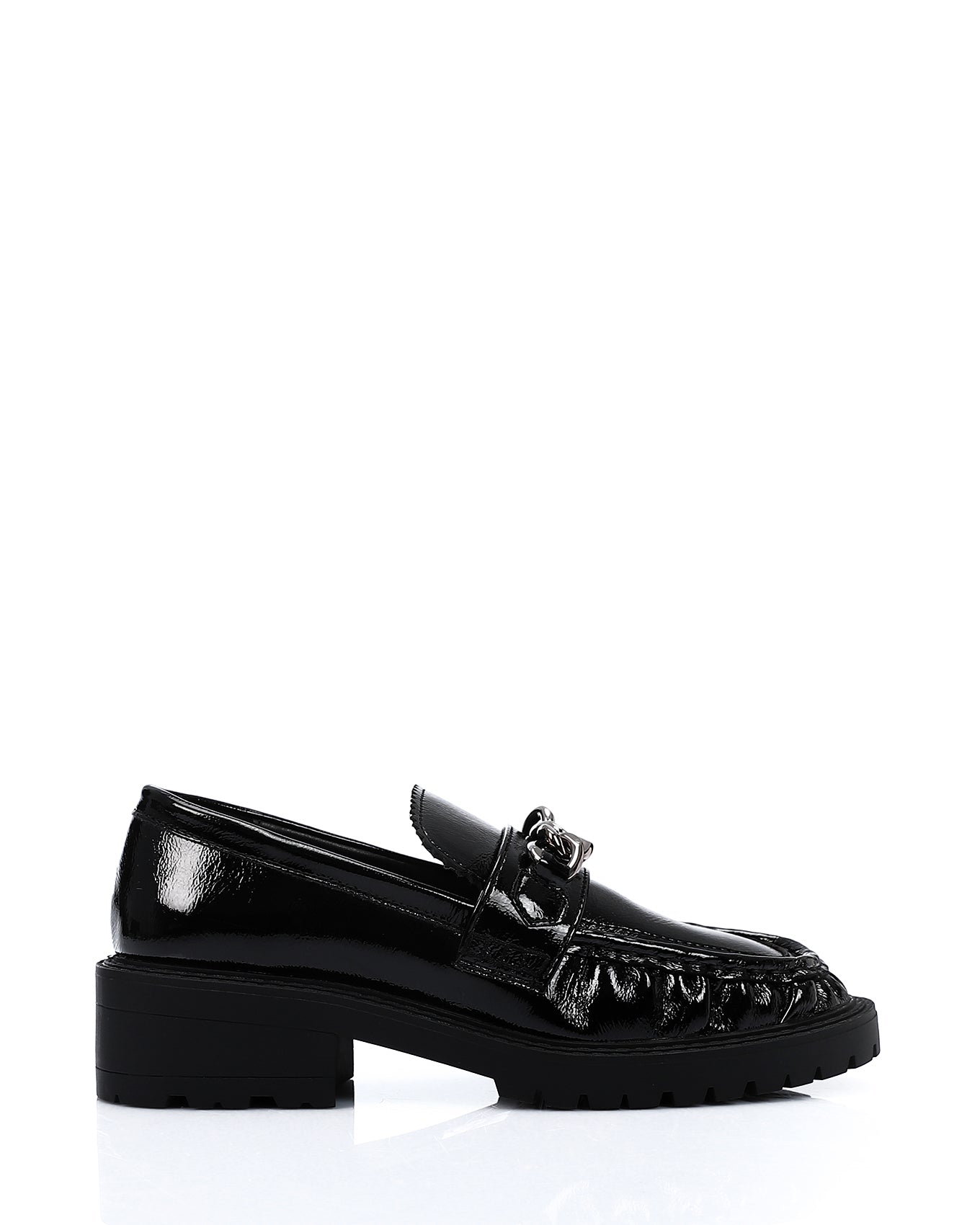 PRD-DVTV-004 Chunky Loafers With Chain - BLACK / 37 - Dejavu